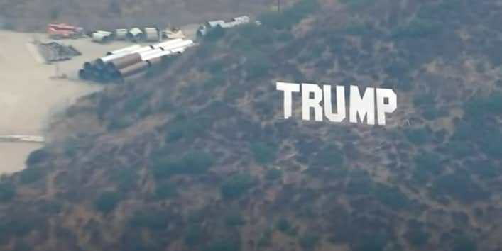 Giant ‘Trump’ sign snarls traffic, deemed a hazard in Los Angeles ...
