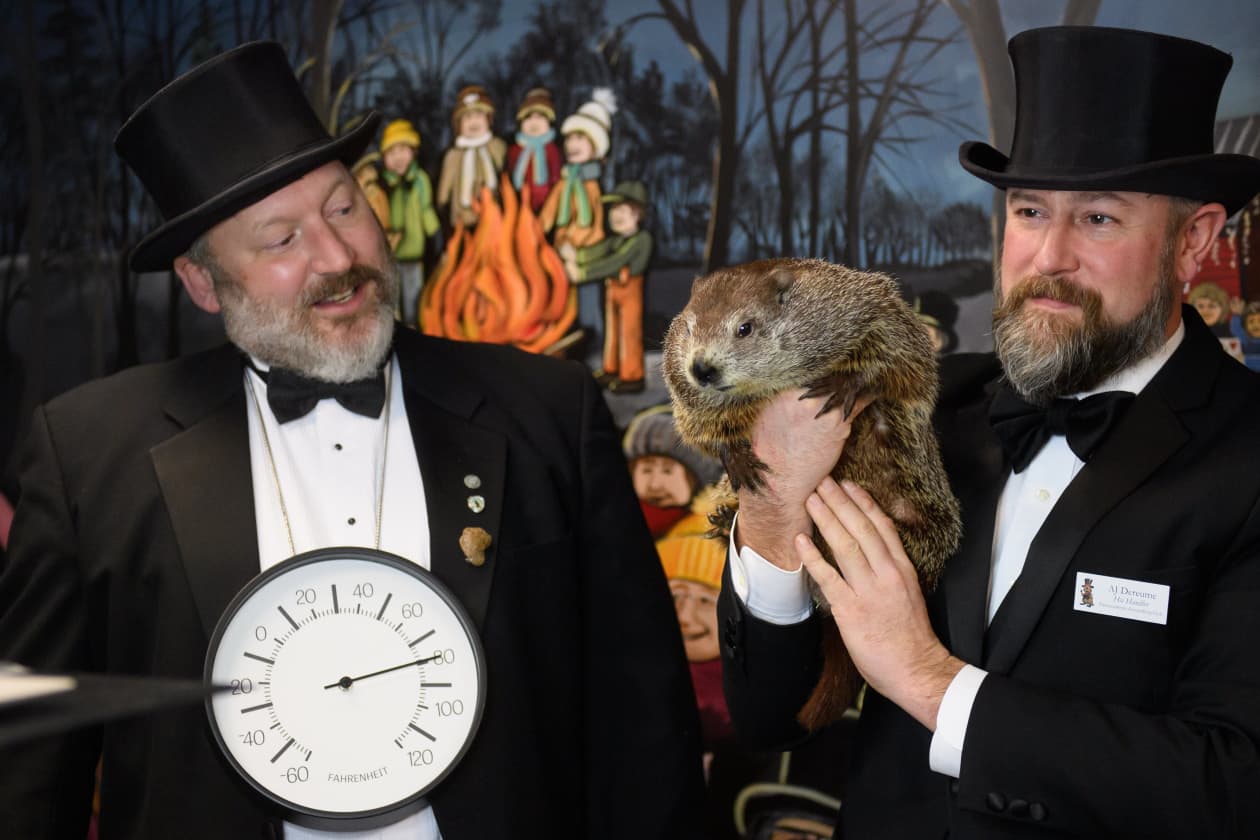 Punxsutawney Phil predicts an early spring at Groundhog Day festivities ...