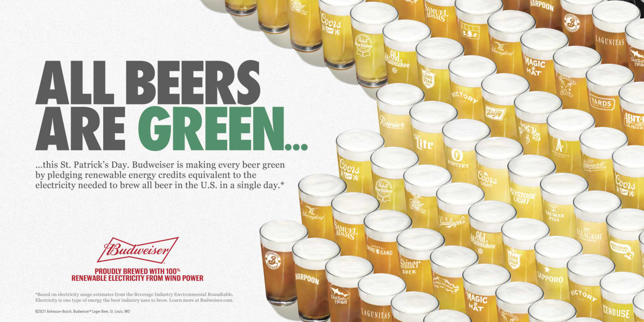 No dye in this St. Patrick’s Day pour — Budweiser’s ‘green beer’ is a ...
