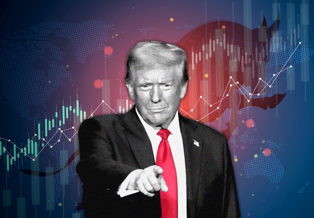‘Trump trades’ move into overdrive as Dow, dollar and bond yields soar ...