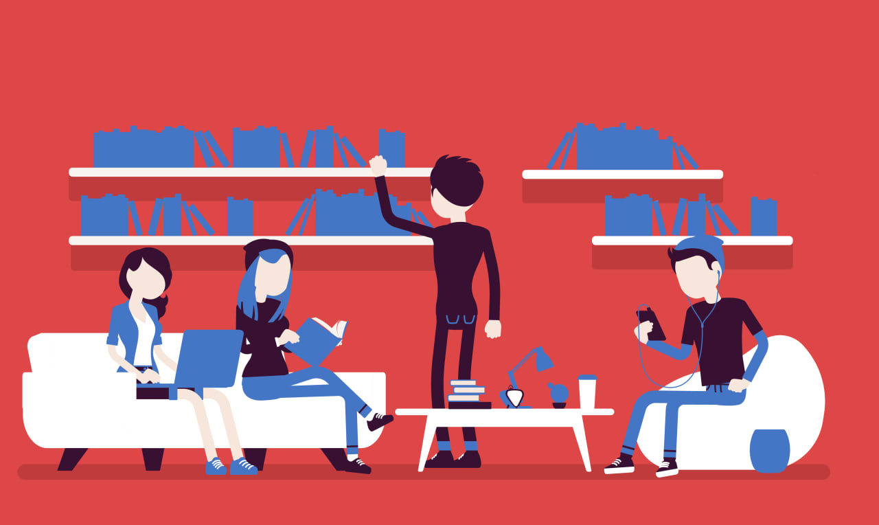 Faceless Book Setting Clipart