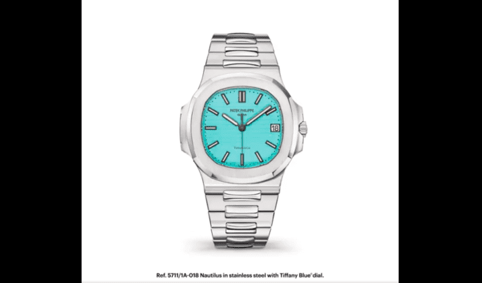 This Tiffany-blue Patek Philippe Nautilus watch costs almost $53,000 ...