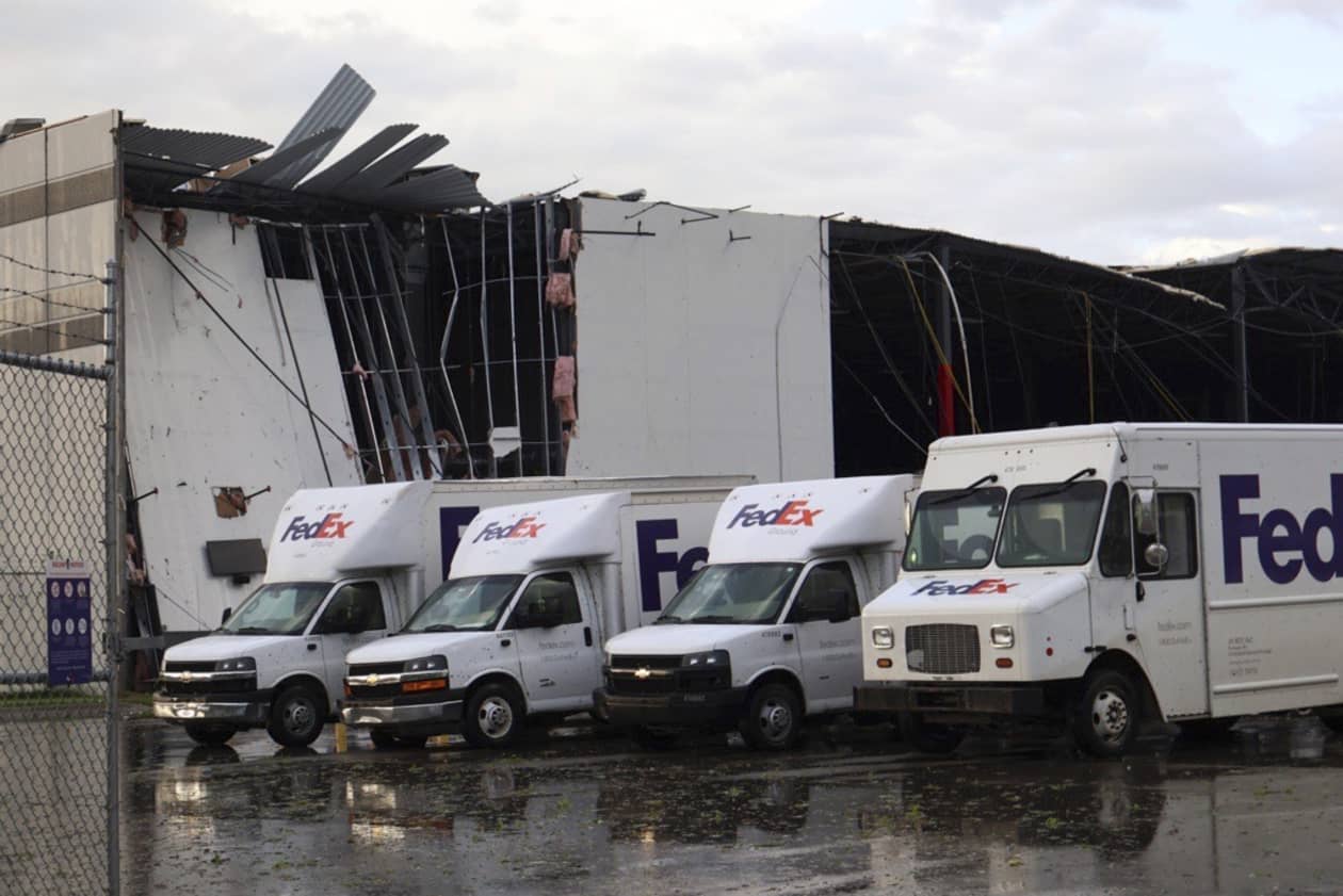 Severe storms batter Midwest, tornado shreds a FedEx facility - MarketWatch