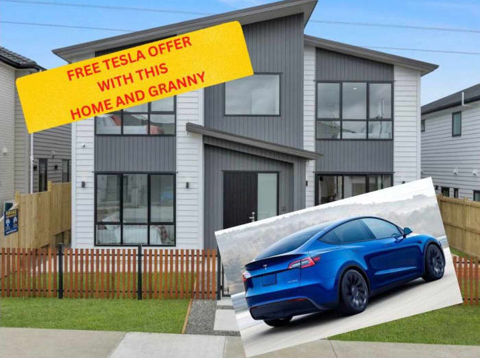 'Free Tesla offer with this home and Granny.' New Zealand real-estate ...