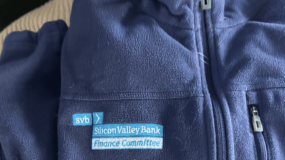 SVB swag, like this fleece jacket, is selling for up to $1,000 on eBay ...