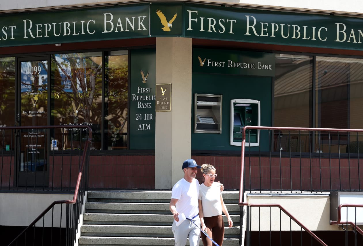 First Republic stock slides further on questions about its future ...