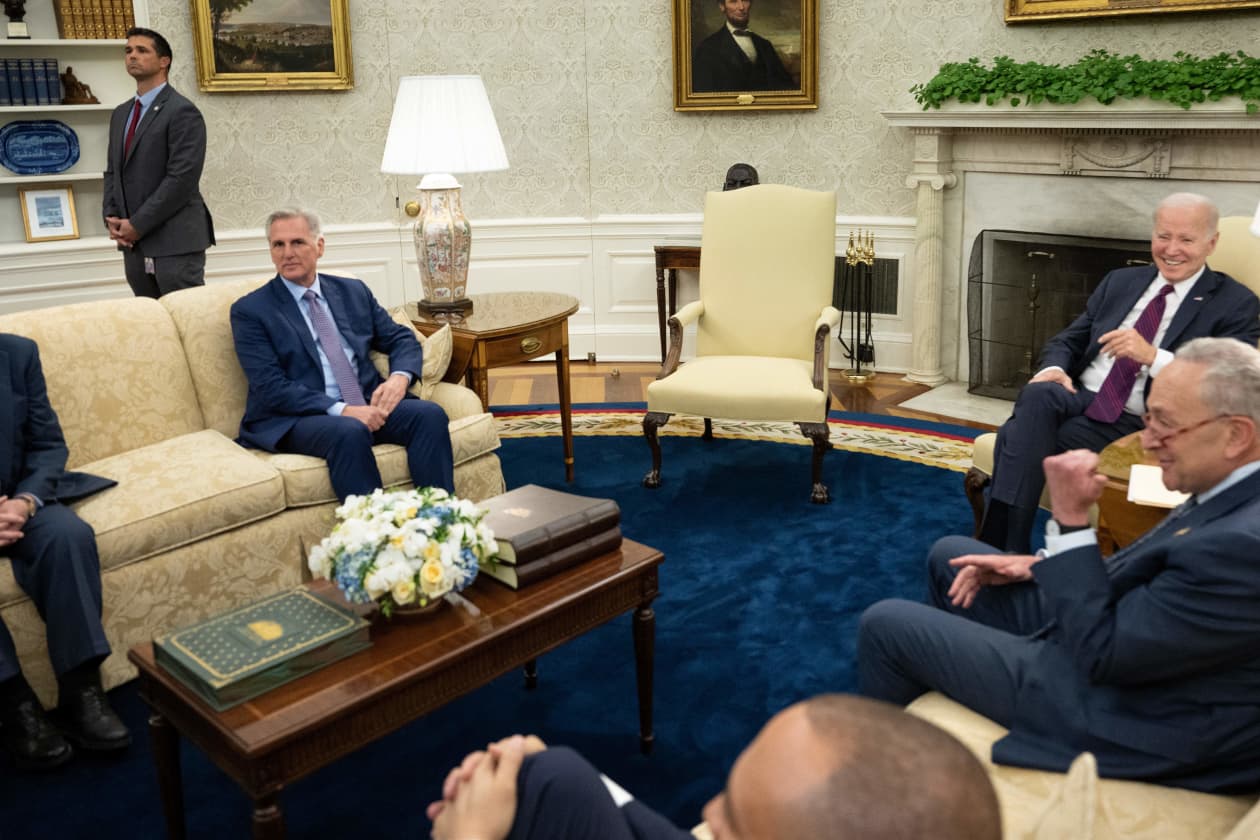 Biden debt-ceiling meeting with lawmakers delayed, but move called ...