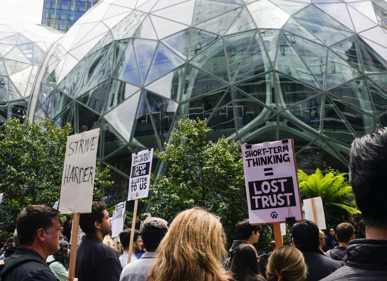 Hundreds of Amazon workers protest company’s climate impact, return-to ...