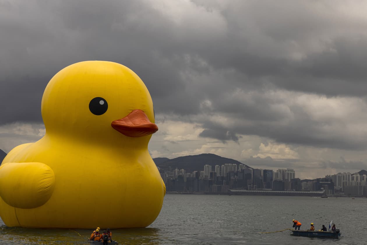 Giant Rubber Duck Floats Around The World The World Is Its Bathtub: