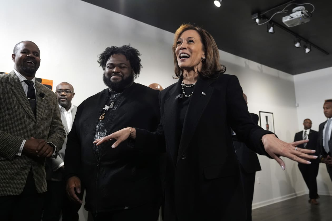 Harris works to energize Black male voters, denounces Trump support of ...
