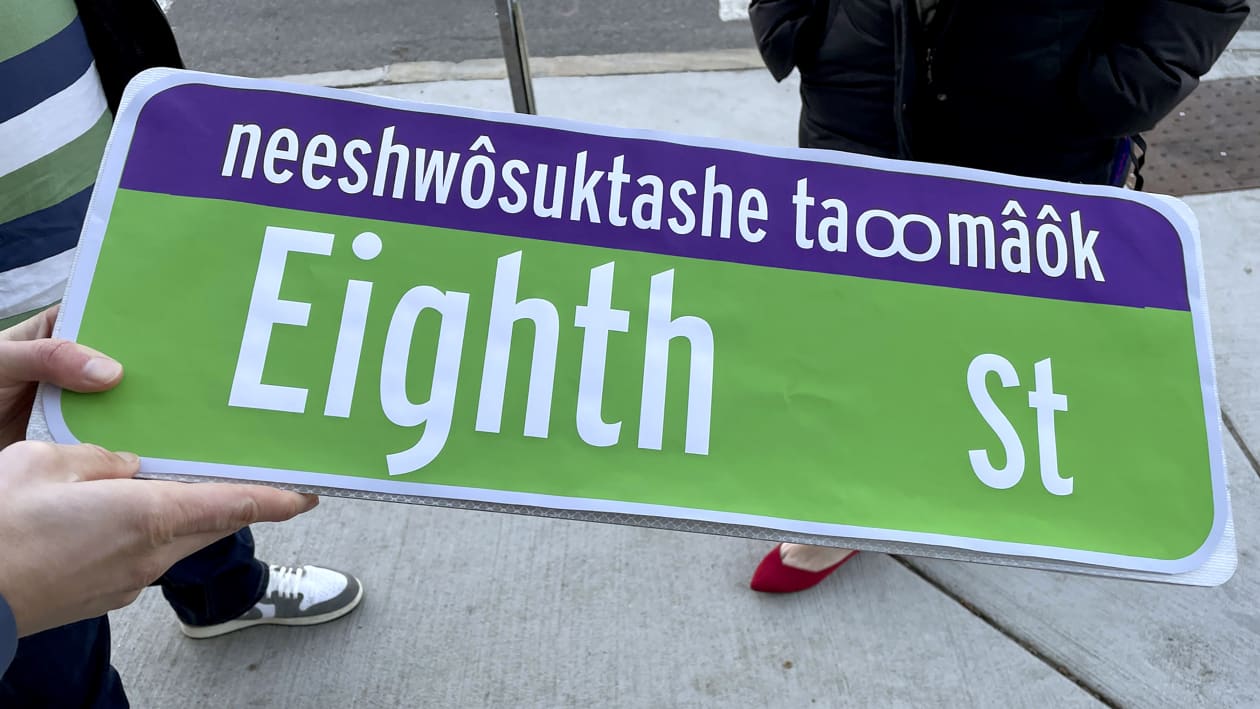 Native American–language translations appearing on more road and street ...