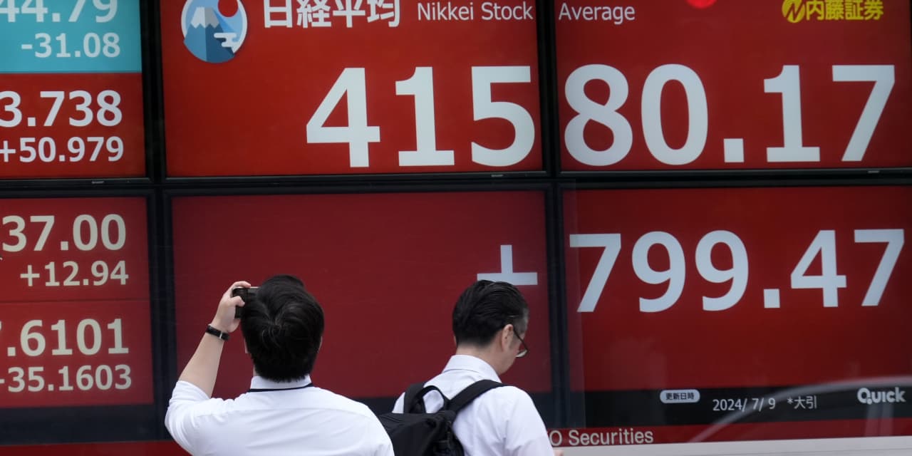 Global stocks mostly rise, with Japan’s Nikkei 225 index logging record ...